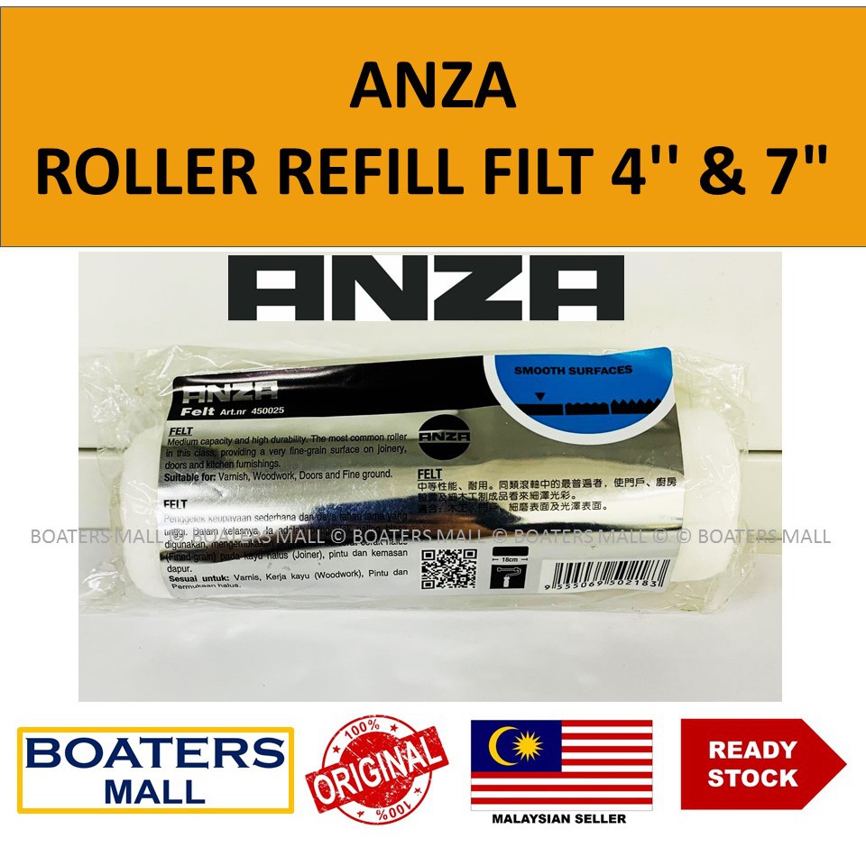 ANZA ROLLER REFILL FILT 4'' & 7" - NR.450025 | Shopee Malaysia