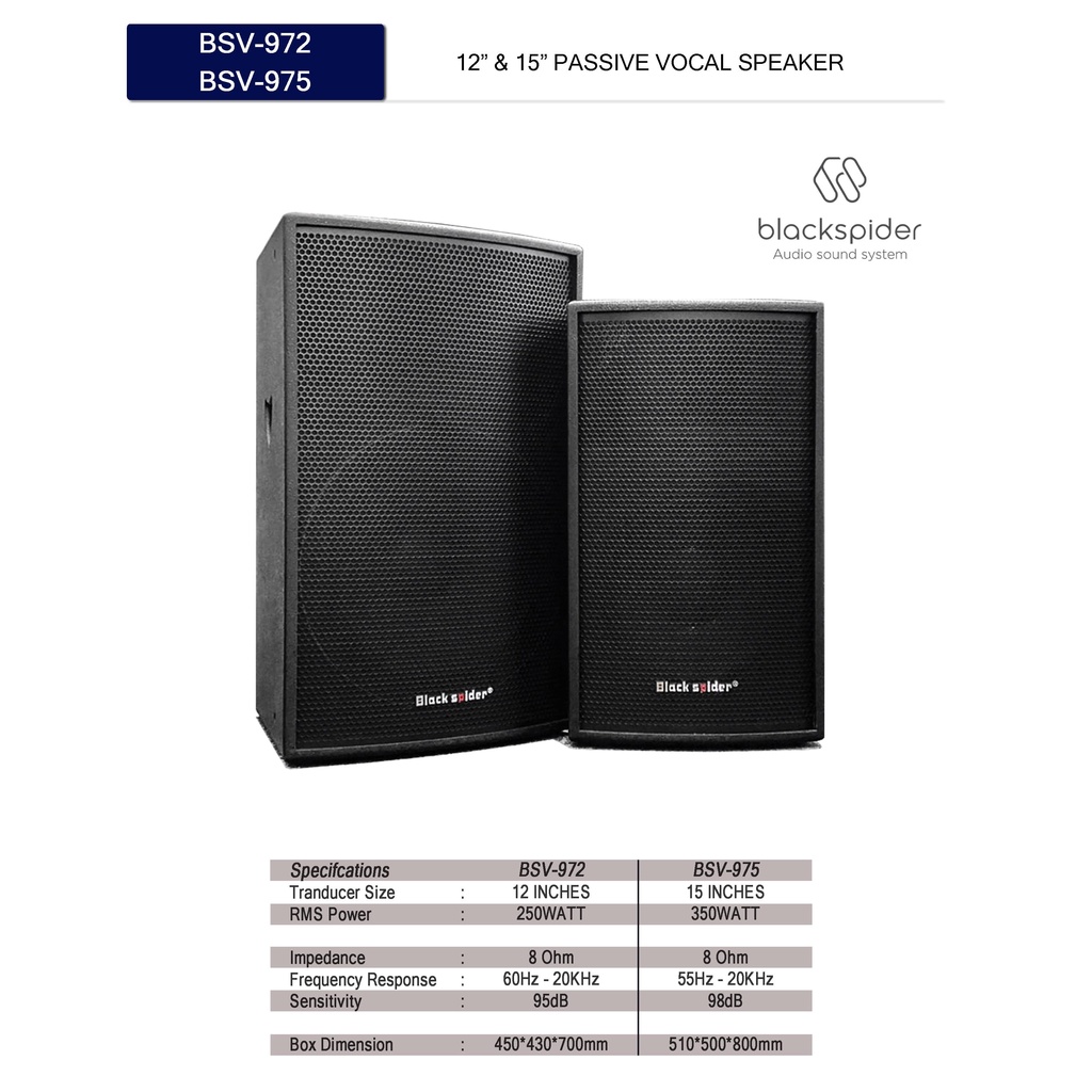 Black Spider 15" Passive Vocal Speaker (1 Unit) | Shopee Malaysia