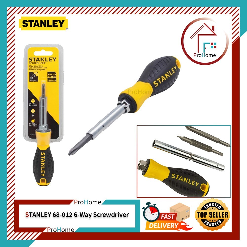 STANLEY 68-012 6 Way Screwdriver / 6 in 1 Cusion Grip Screwdriver ...