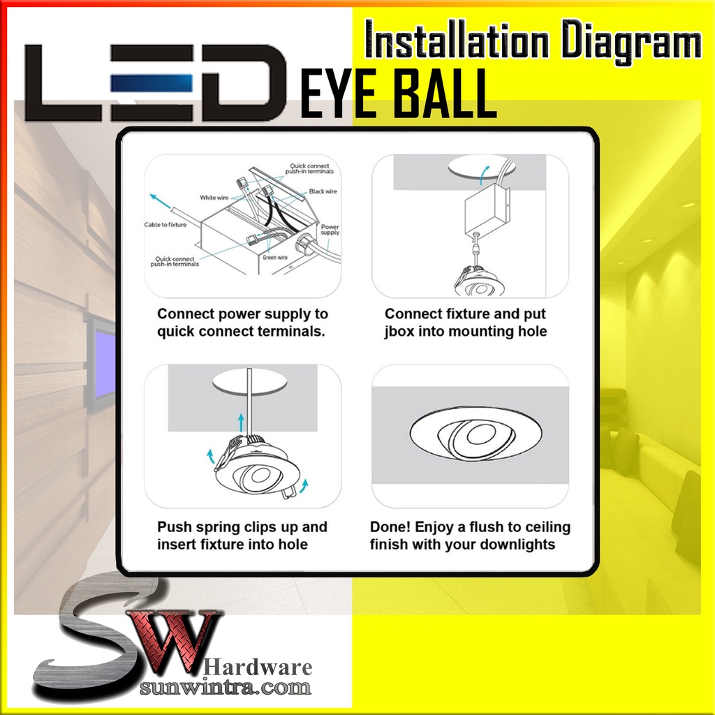 [1 Years Warranty] 7W LED Eye ball LED Recessed Eyeball Spotlight Round ...