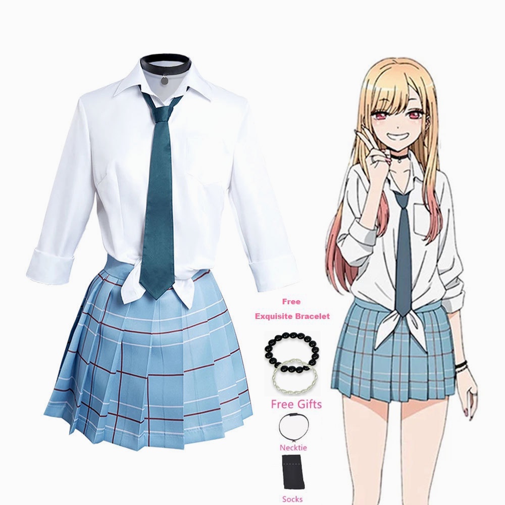 Anime My Dress-Up Darling Marin Kitagawa Cosplay Costume JK School ...