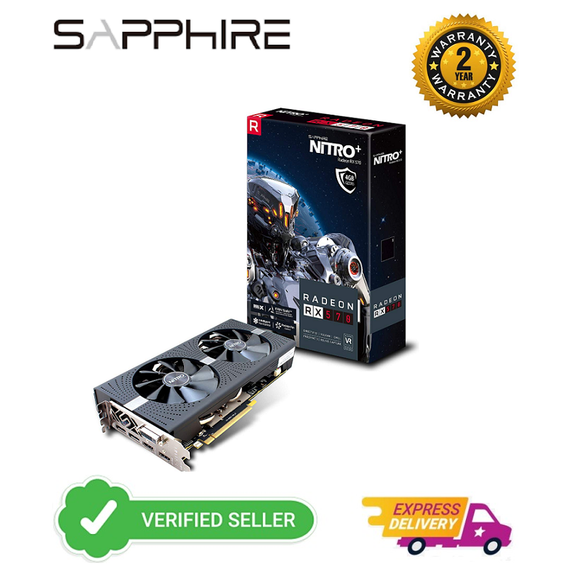 SAPPHIRE VGA PCIE ATI RX570 RX 570 4GB GDDR5 256BIT NITRO+ OC (11266-14 ...
