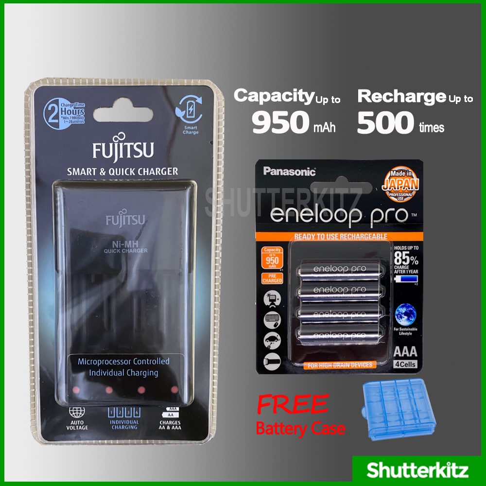 Panasonic Eneloop Pro Smart Quick Charger c/w 4 x AA Eneloop Pro ...