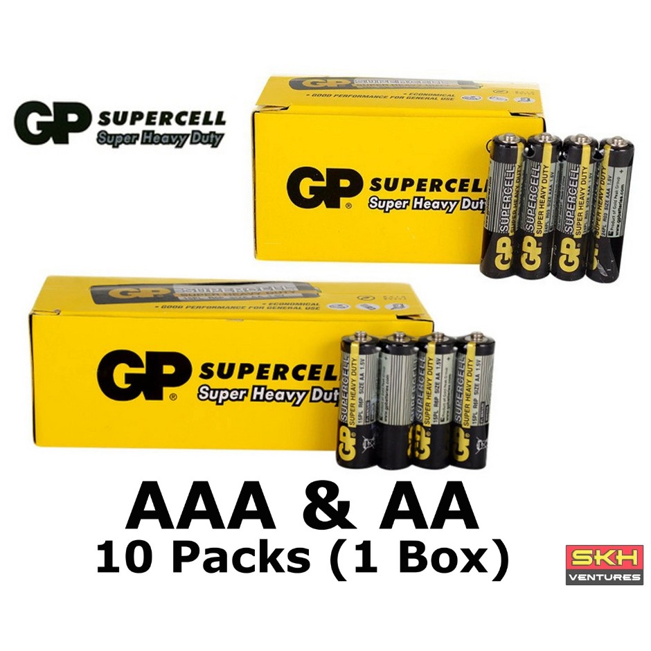 GP Genuine Heavy Duty Supercell Long Lasting Durable AA & AAA Battery ...