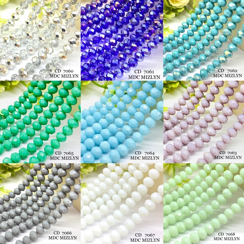 Crystal Glass Bead Manik Rondella MDC Bracelet,Beg Diy, Mobile Strap ...