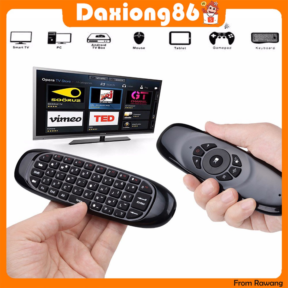 C120 2.4 Backlight Remote Control Air Mouse Wireless Keyboard ...