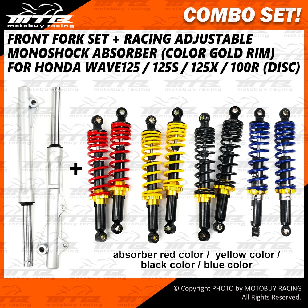 COMBO SET! HEAVY DUTY FRONT FORK & ABSORBER (COLOR GOLD RIM) FOR HONDA ...
