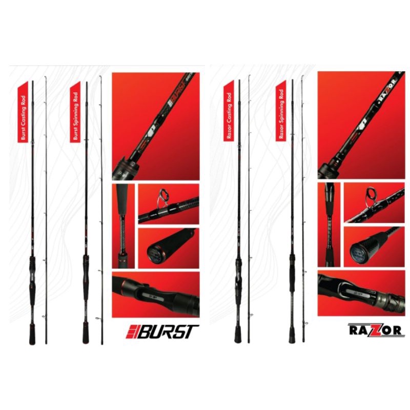 EXP BURST AND RAZOR FISHING RODS # BAITCAST AND SPINNING AVAILABLE ...