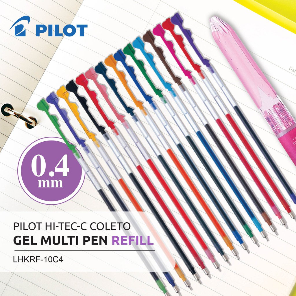 [REFILL] Pilot Hi-Tec-C Coleto Gel Pen Multi Pen Refill 0.4mm (15 ...