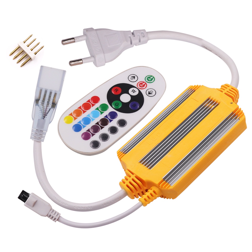 Waterproof IP68 220V Neon Light RGB Controller EU Plug 1500W with IR ...
