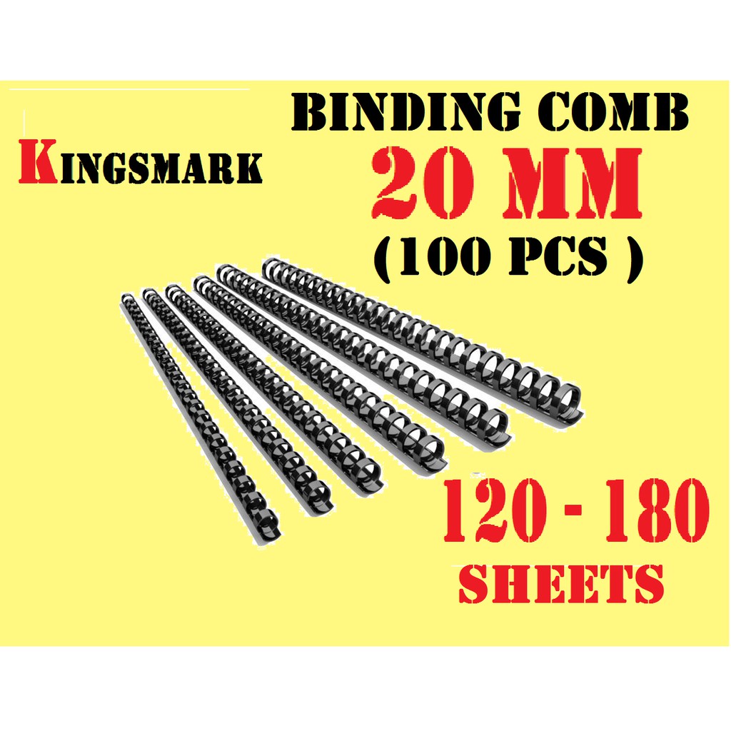 Binding Comb Ring (20mm) Black/ A4 Plastic Comb Binding Rings - 100Pcs ...