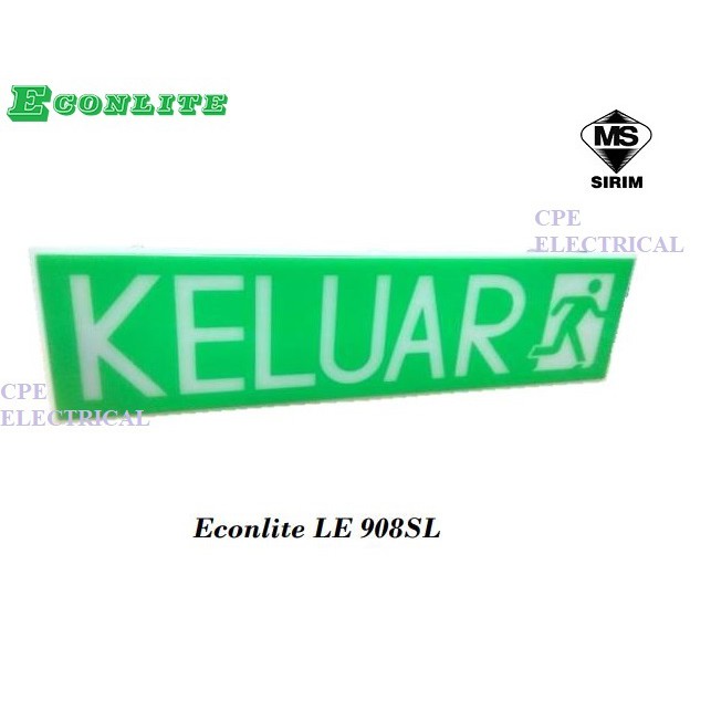 ECONLITE LE-908SL SMD LED KELUAR SIGN FITTING Bomba Approved | Shopee ...