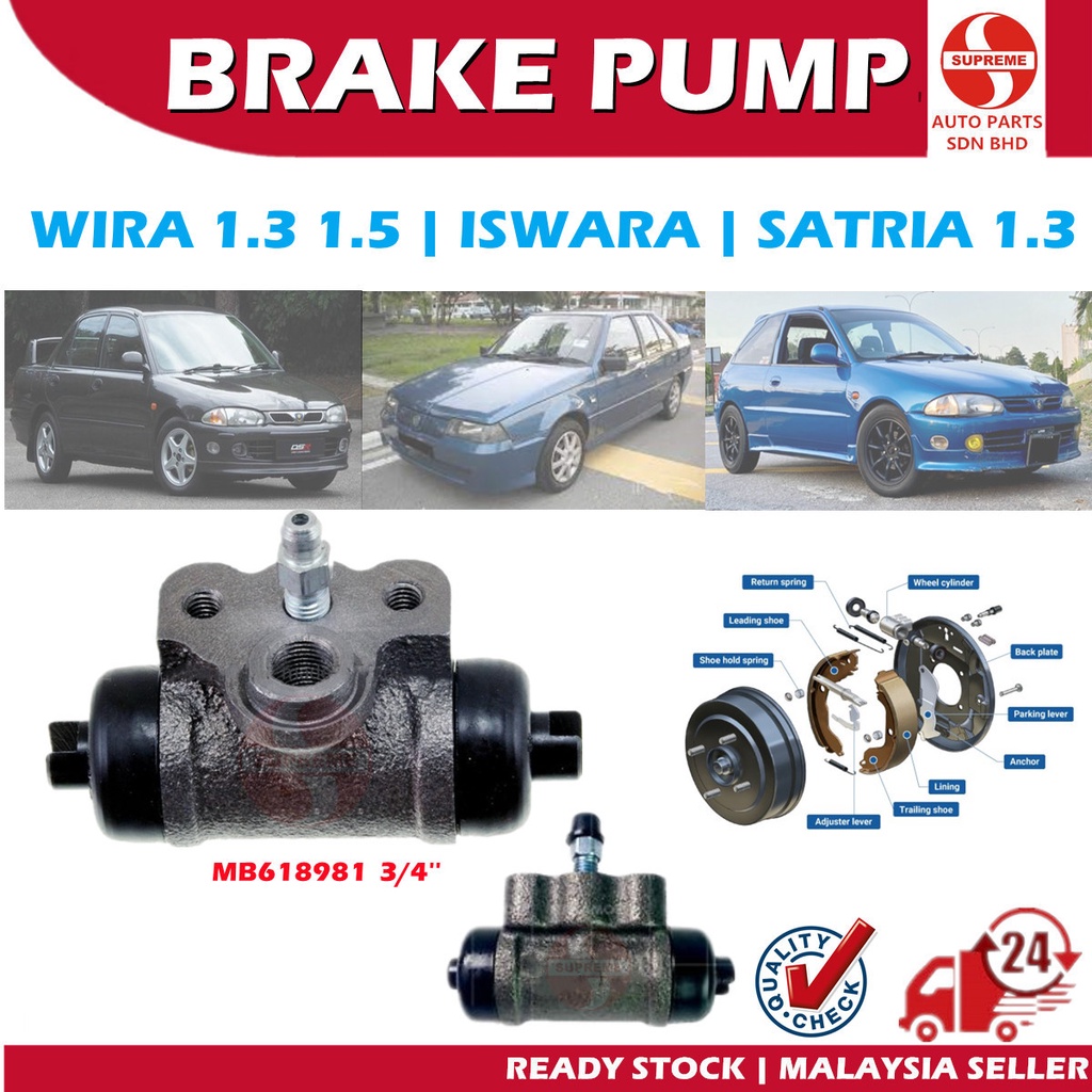 S2U Rear Wheel Brake Pump Proton Saga Iswara Wira Satria Cylinder ...