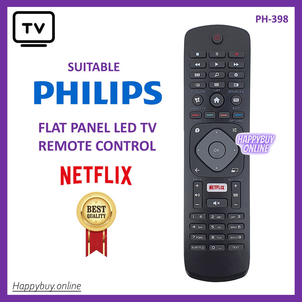 Philips Flat Panel LCD LED TV Remote Control Smart TV Netflix Remote ...