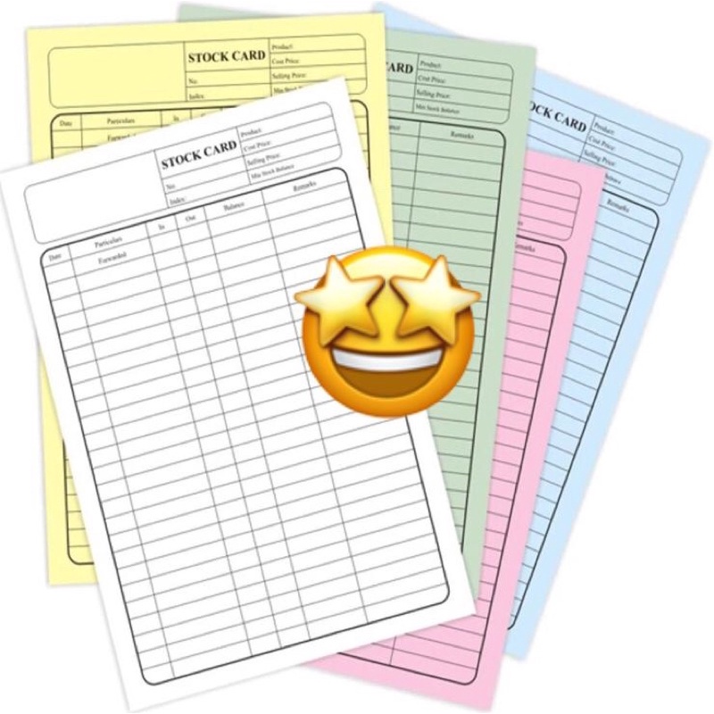 Stock Card 7" x 10" (20pcs/pack) (Green / White / Blue / Pink / Yellow ...