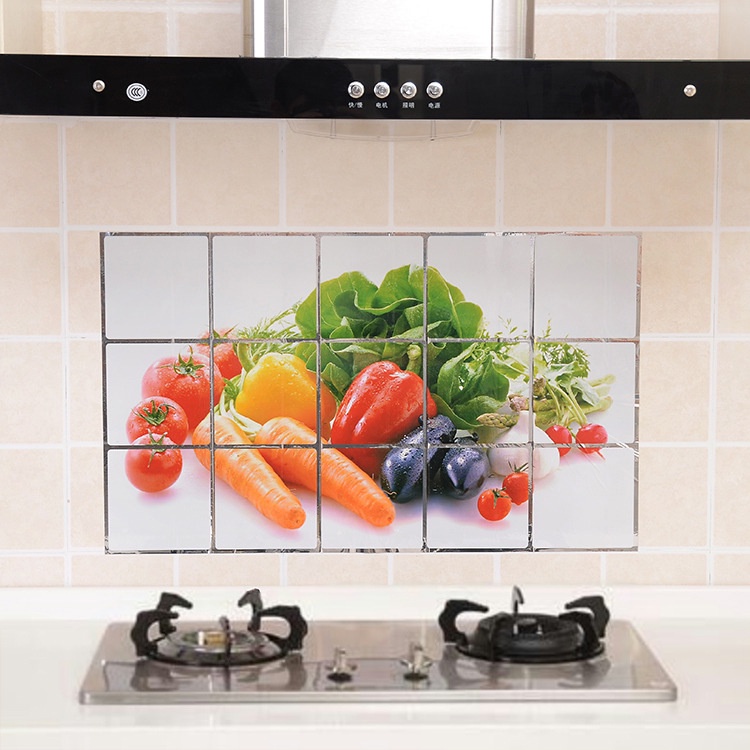 Kitchen Aluminum Foil Wall Stickers for Smoke Exhaust Cabinet Stove ...