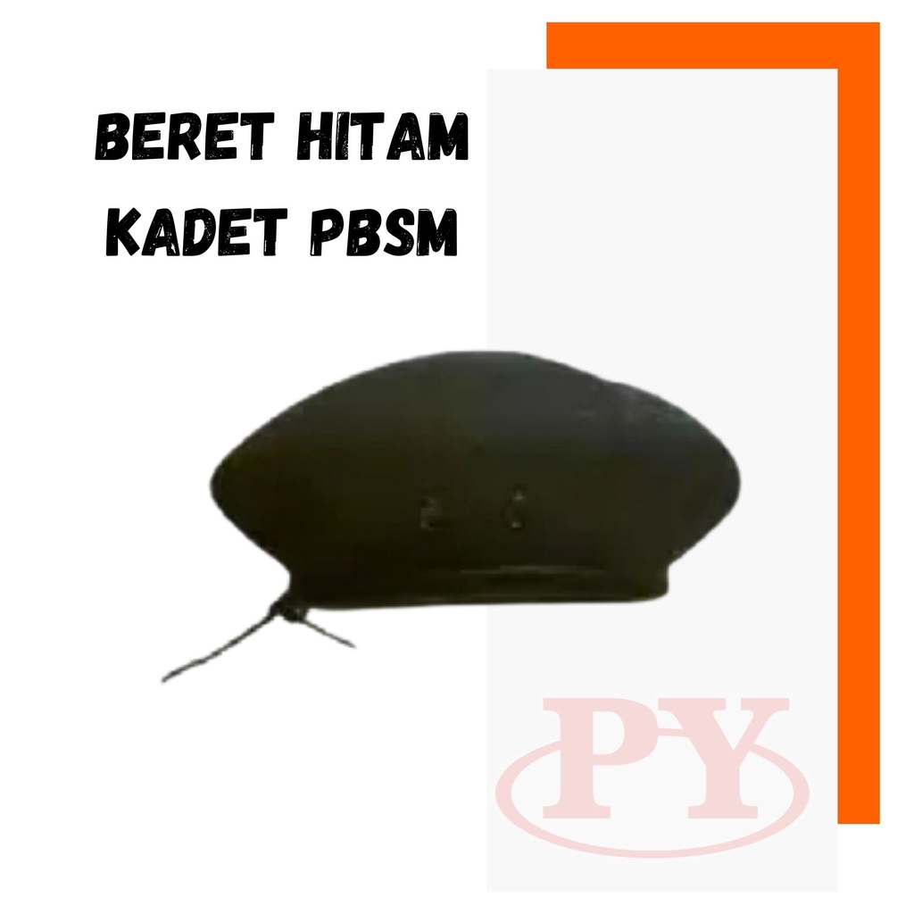 BERET HITAM - TOPI BERET KADET PBSM ( BERET HITAM KADET BULAN SABIT ...