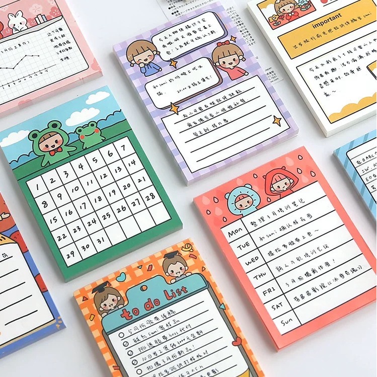 Cute Journal Memo Paper Non-sticky Sub-packing 可爱手账便签无粘性分装 | Shopee ...