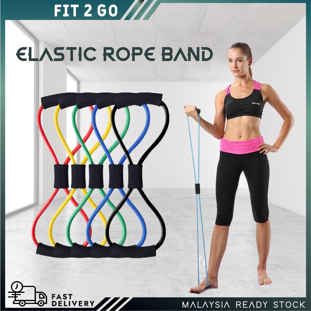 Yoga Elastic 8 Shape Rope Band Pulling Rope Chest Expander Home Gym ...