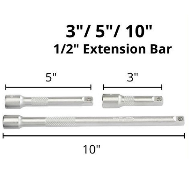 1/2" CHROME L HANDLE SOCKET NUT DRIVER L-Handle Offset extension bar 3 ...