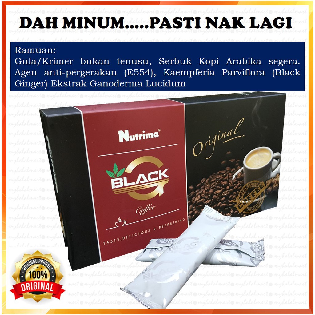 [ORIGINAL] KOPI MARDI BLACK G COFFEE KUNYIT HITAM - 15 sachets - 100% ...