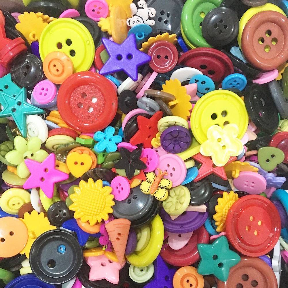 [Fabric Fanatics]Assorted Multicolour Craft Mix Button Cute Colourful ...