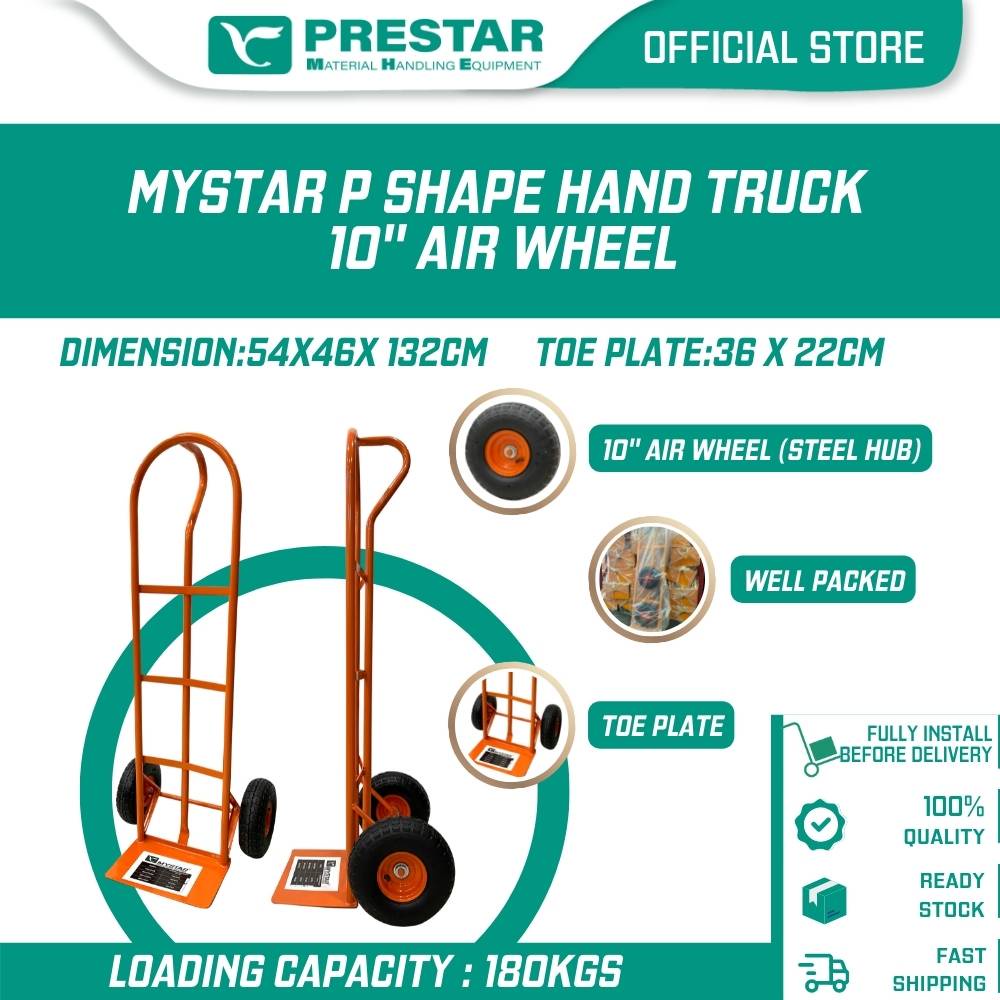PRESTAR MHE 2 Tyre Trolley Heavy Duty Trolley 180kg 10" Air Wheel 50(L ...
