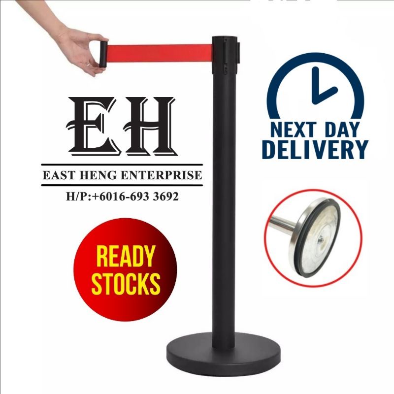 Queue up stand Q pole heavy duty type (Black Pole) tali beratur merah ...