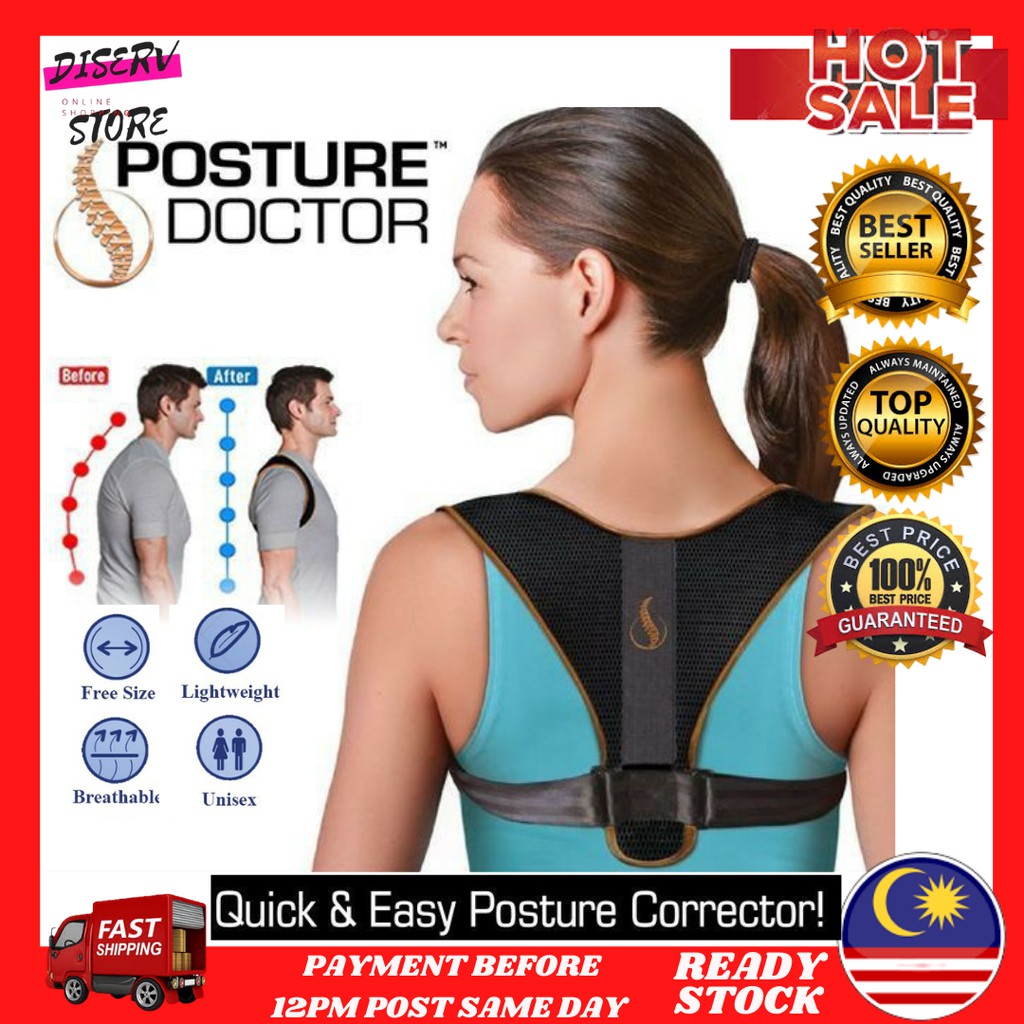 Posture Doctor Back Support Anti- Odor Fabric Postures Corrector Tulang ...