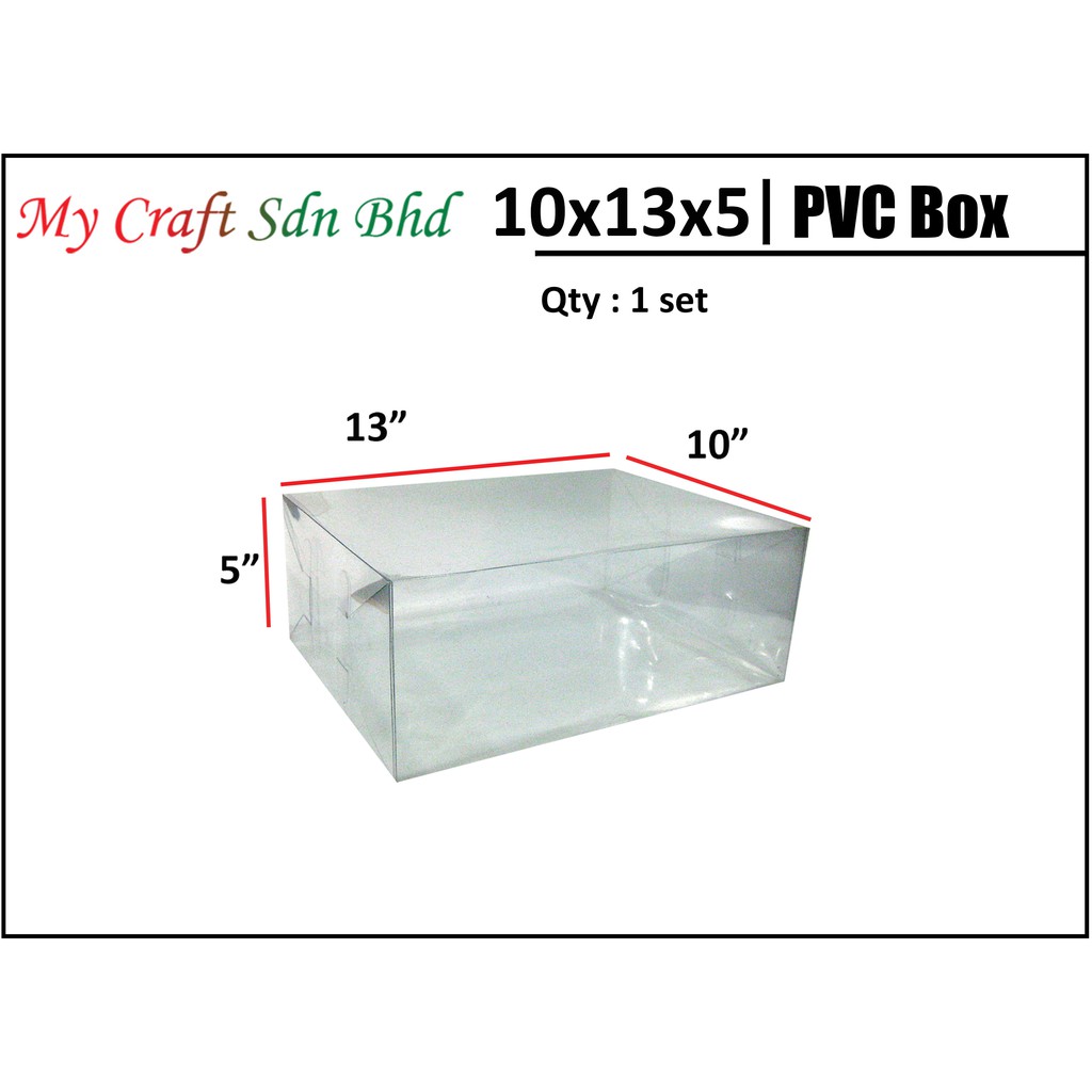 ①[Ready Stock] 5 Size Transparent Square PVC Box | Kotak Cenderahati ...