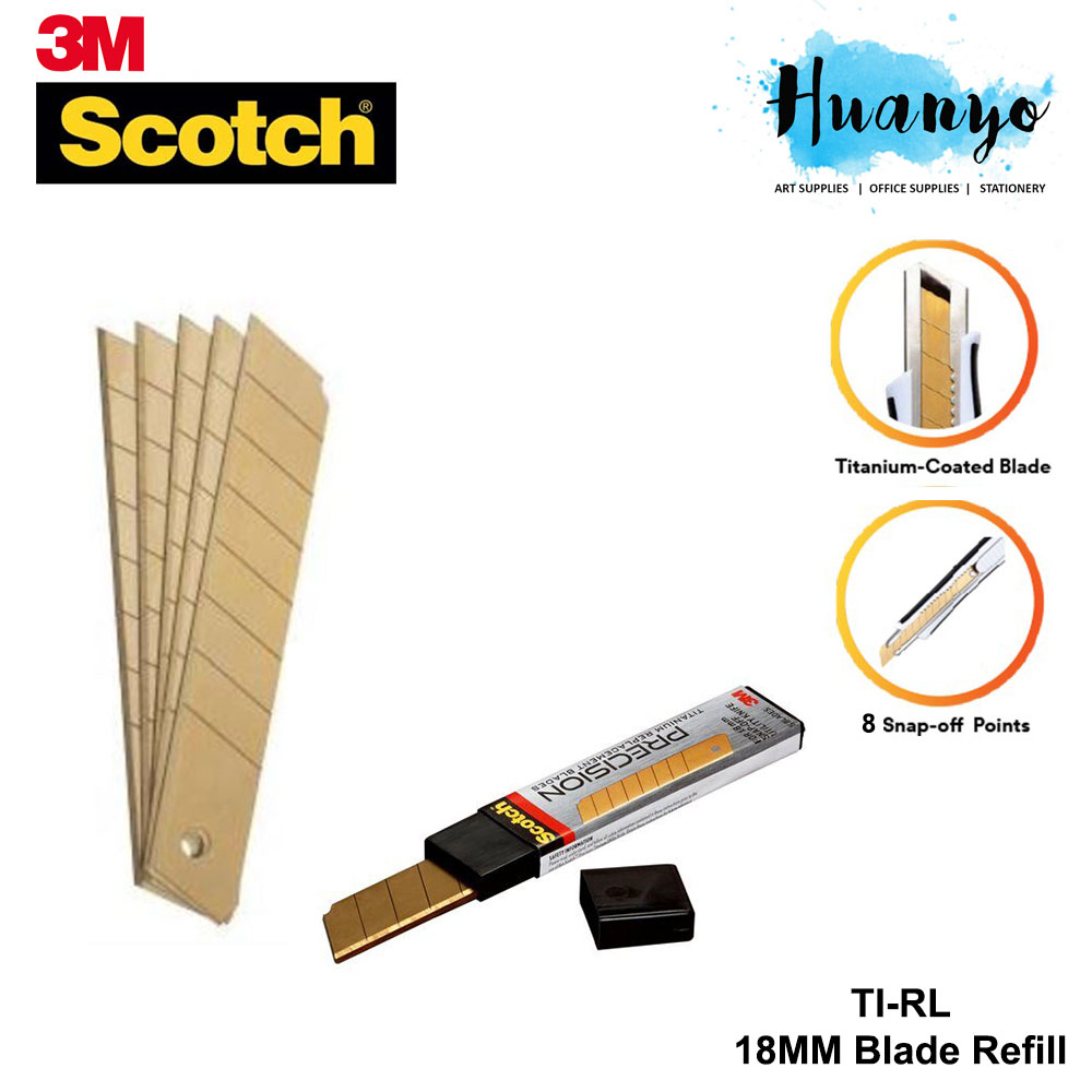3M Scotch Precision Titanium Utility Knife Hand Cutter 9mm / 18mm ...
