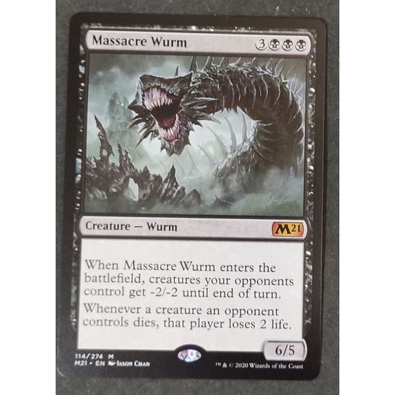 Magic The Gathering : Massacre Wurm Mythic-Rare Core Set M21 Card ...