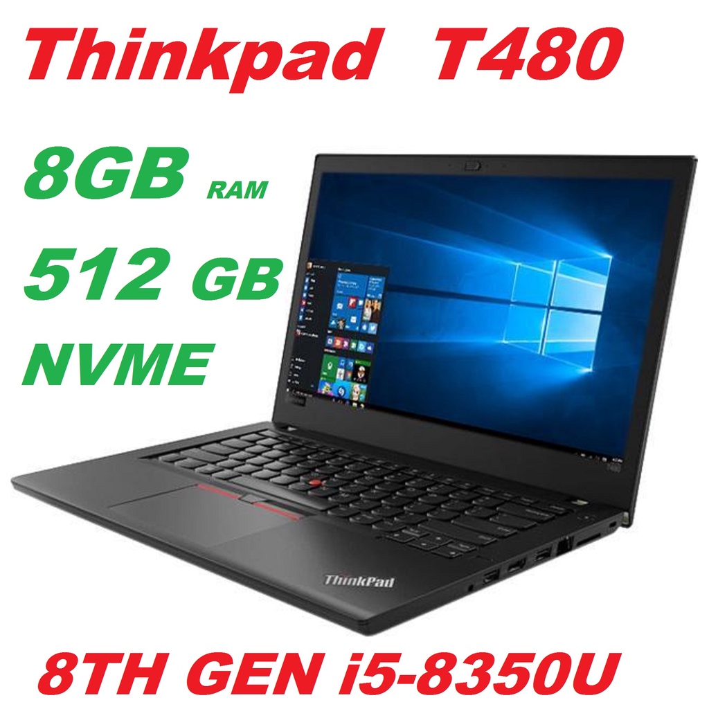 Lenovo ThinkPad T480 Intel i5-8350U 8th Gen 32GB RAM 512GB SSD/ Intel ...