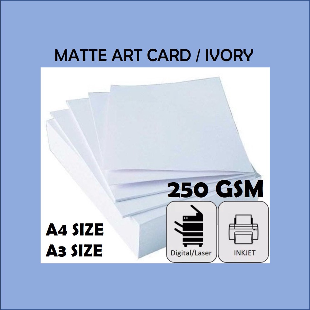 Premium Ivory Card / Matte Print Card - A4 / A3 250 GSM | Shopee Malaysia