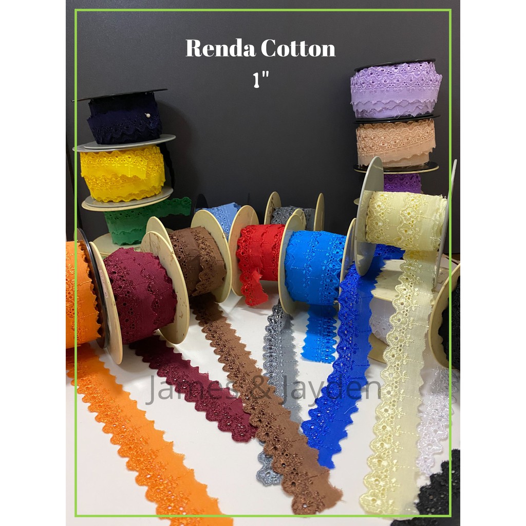🔥[1 meter]🔥[Colors] Renda / Renda Cotton / Renda Baju / Cotton Lace ...