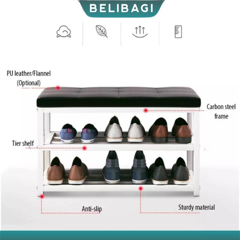 Rs74 Shoe Rack Sandal Puff Sitting Sofa Bench 2 Stacking Rack 2 ...