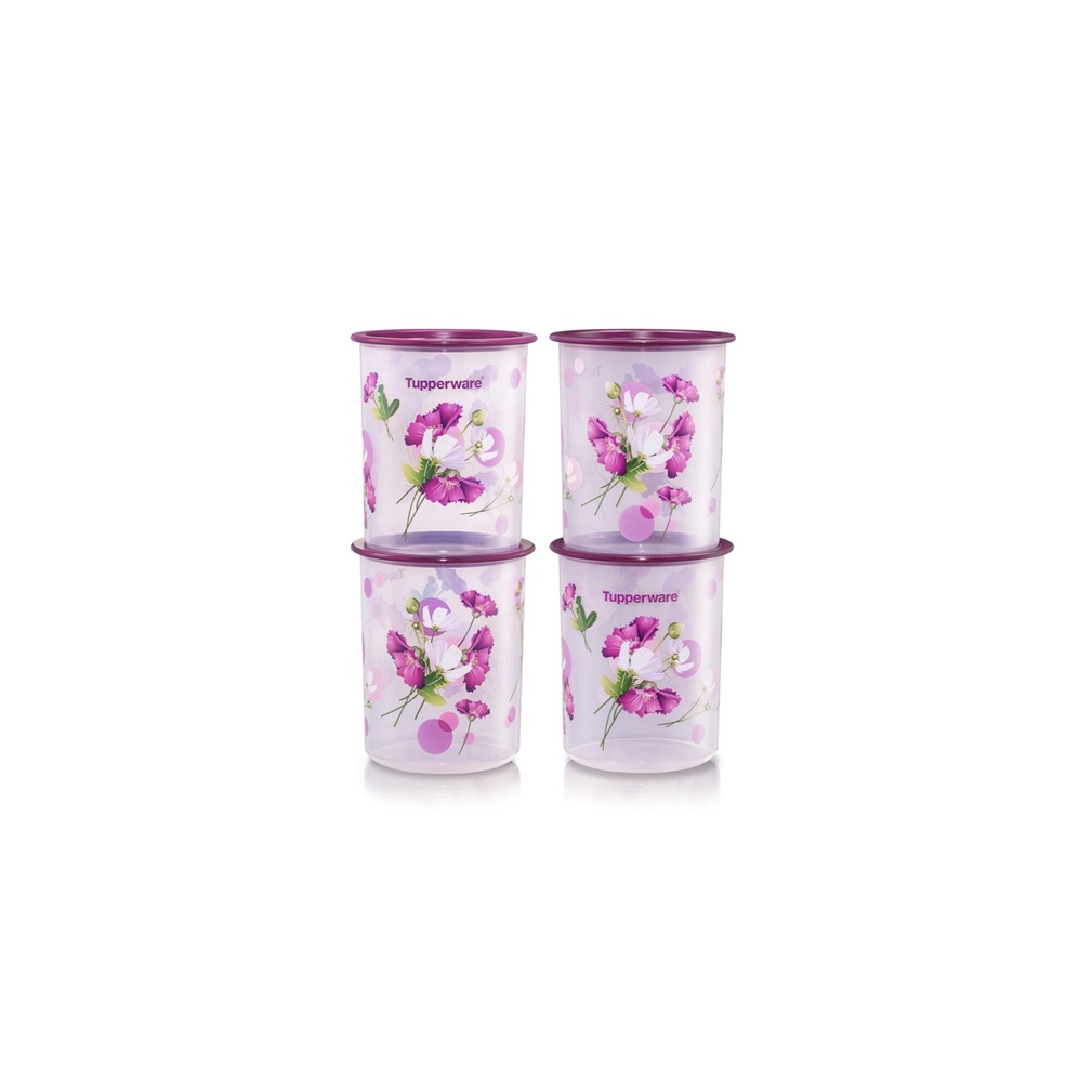 Tupperware Royale Bloom One Touch Canister Junior and Topper | Shopee Malaysia