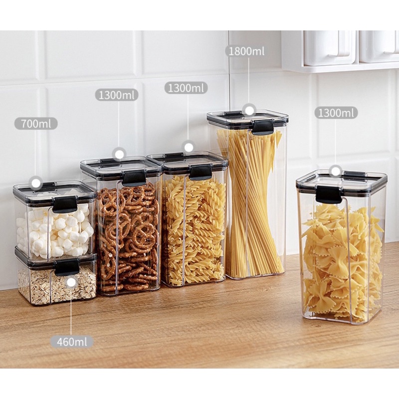 FOOD STORAGE CONTAINER PLASTIC KITCHEN TRANSPARENT SEALED | Shopee Malaysia