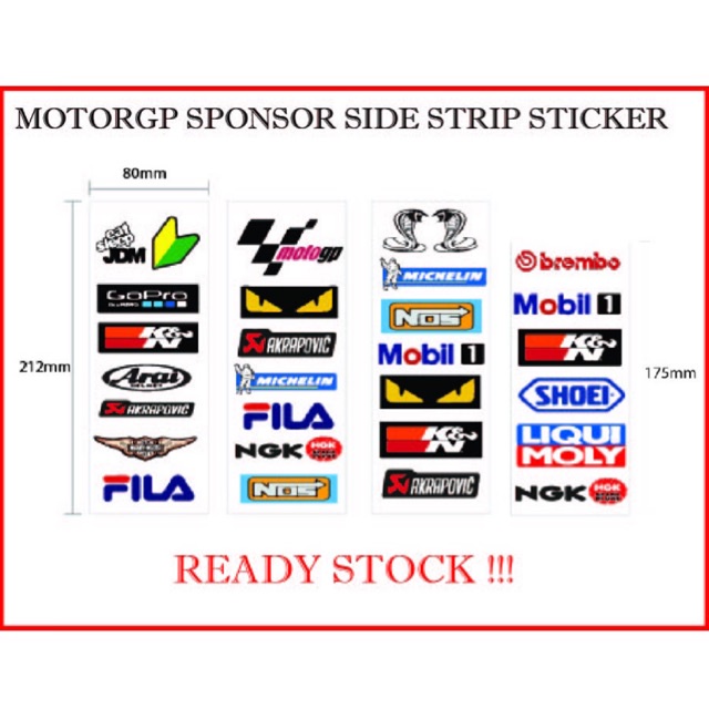 Sticker TRANSPARENT Motorcycle side strip Sponsorship MotoGP | Shopee ...