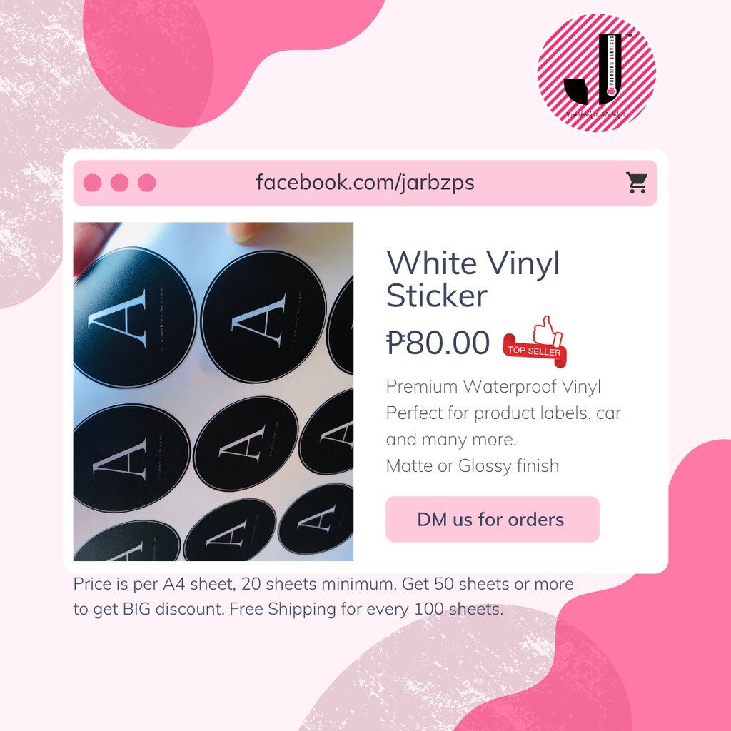 White Vinyl Sticker Labels | Matte and Glossy Vinyl Stickers ...