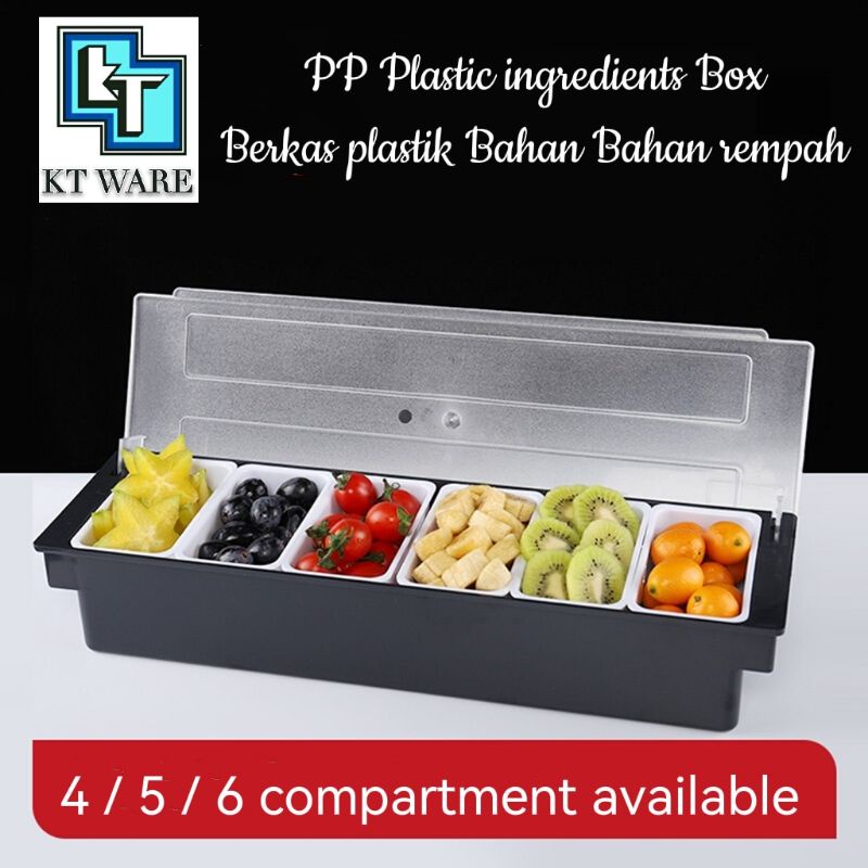 KT WARE 4 / 5 / 6 pints PP Plastic Compartment Condiment Holder ...