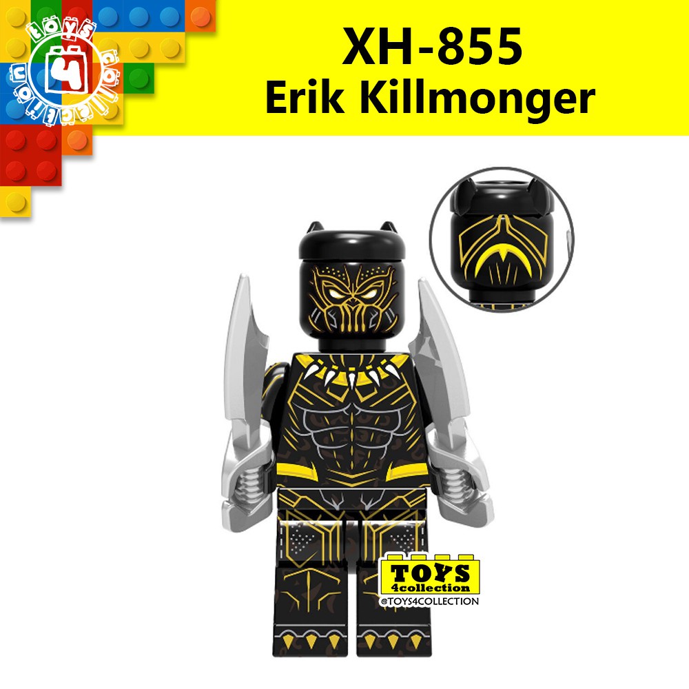 XINH 855 Black Panther Erik Killmonger Minifigures Block Compatible ...