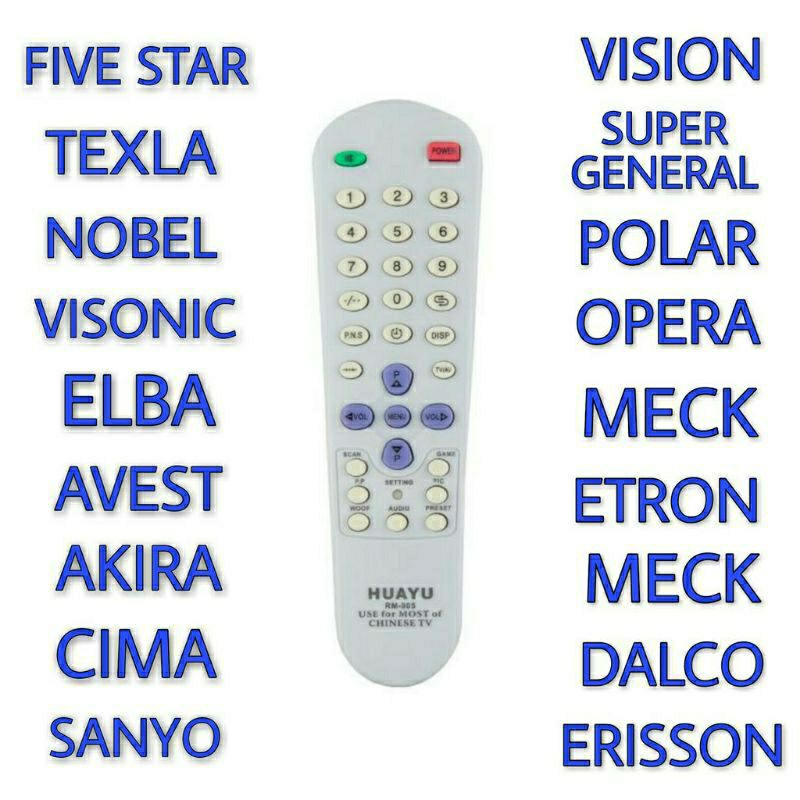 HUAYU MULTI-FUNCTION TV REMOTE CONTROL (RM-905) | Shopee Malaysia