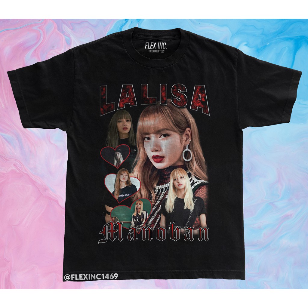 Blackpink Lisa Lalisa Manoban Vintage Style Oversized T-Shirt Black ...