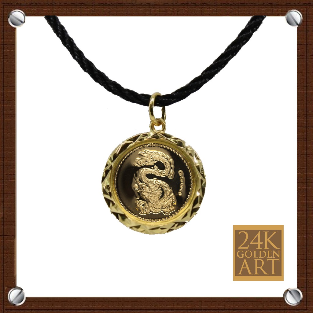 Dragon Pendant - 24K Gold Foil Chinese Zodiac Dragon Pendant/24k ...