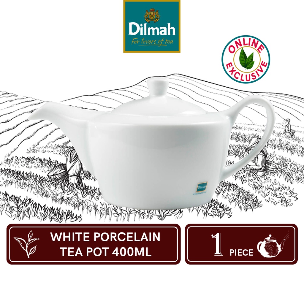 Dilmah Craighead White Porcelain Tea Pot 400ml (1 Pc/Pack) | Shopee ...