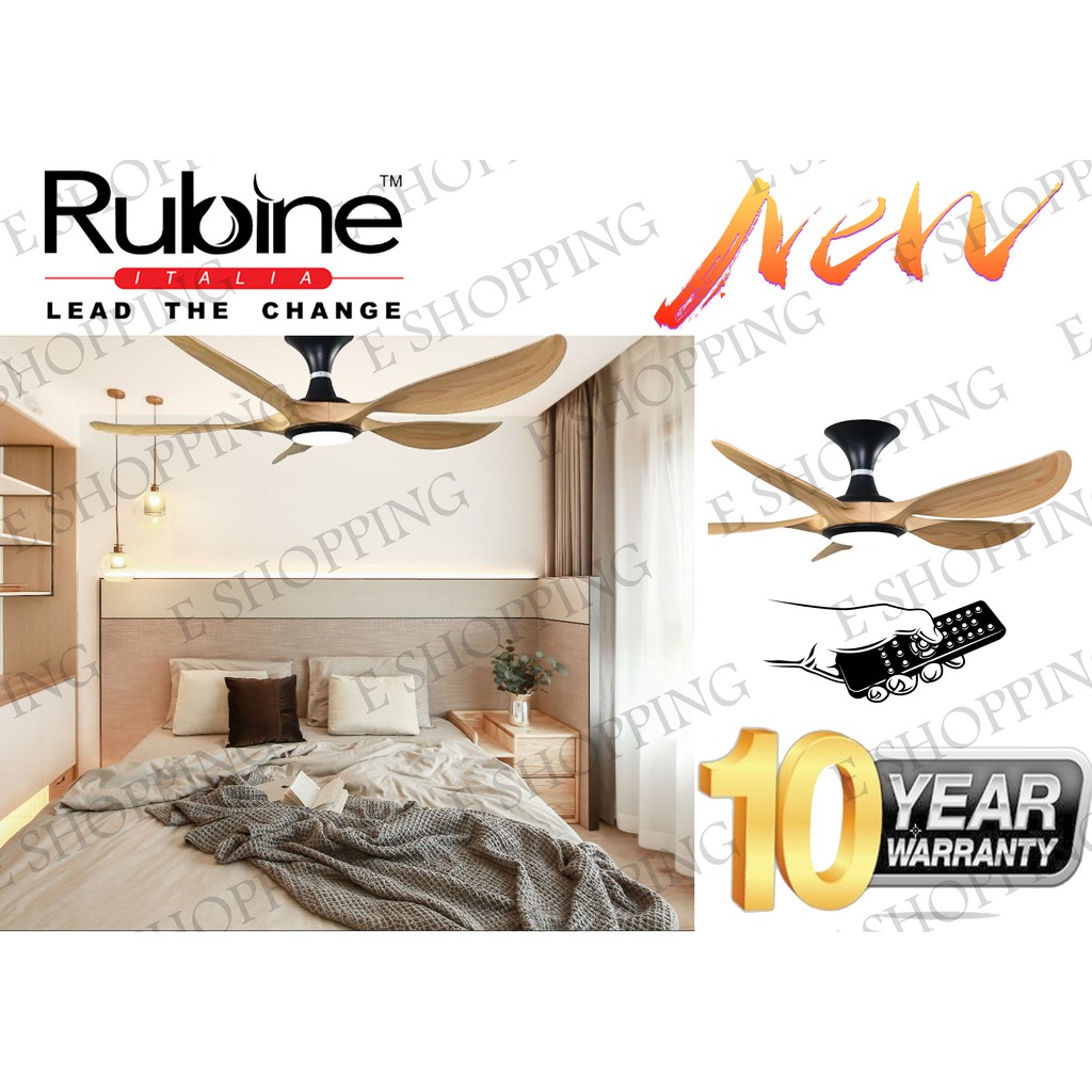 Rubine Inverter DC Motor Ceiling Fan RAFFICA56-5BL-PW / Ceiling Fan 56" / KIPAS / RUBINE FAN ...
