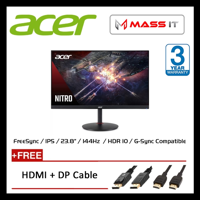 ACER Nitro XV240Y P XV240YP 23.8" 144Hz IPS FreeSync G-Sync Compatible ...