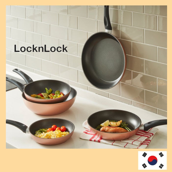 [Lock&Lock] Rosy Glow IH Fry Pan Wok (20/24/28) | Shopee Malaysia
