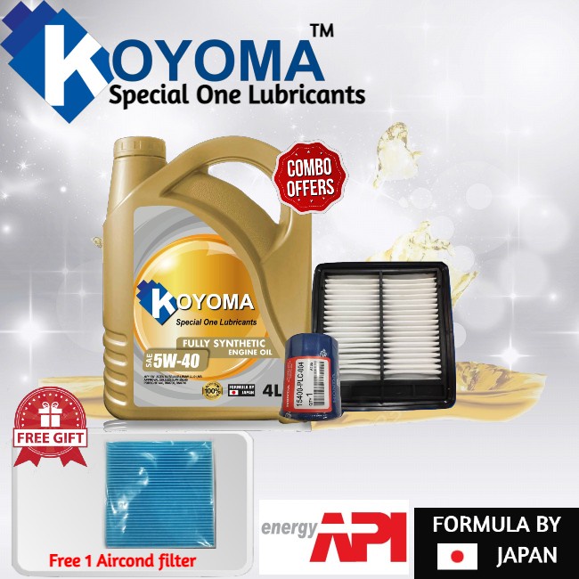HONDA INSIGHT, JAZZ HYBRID AIR FILTER + OIL FILTER + KOYOMA 5W40 FULLY ...